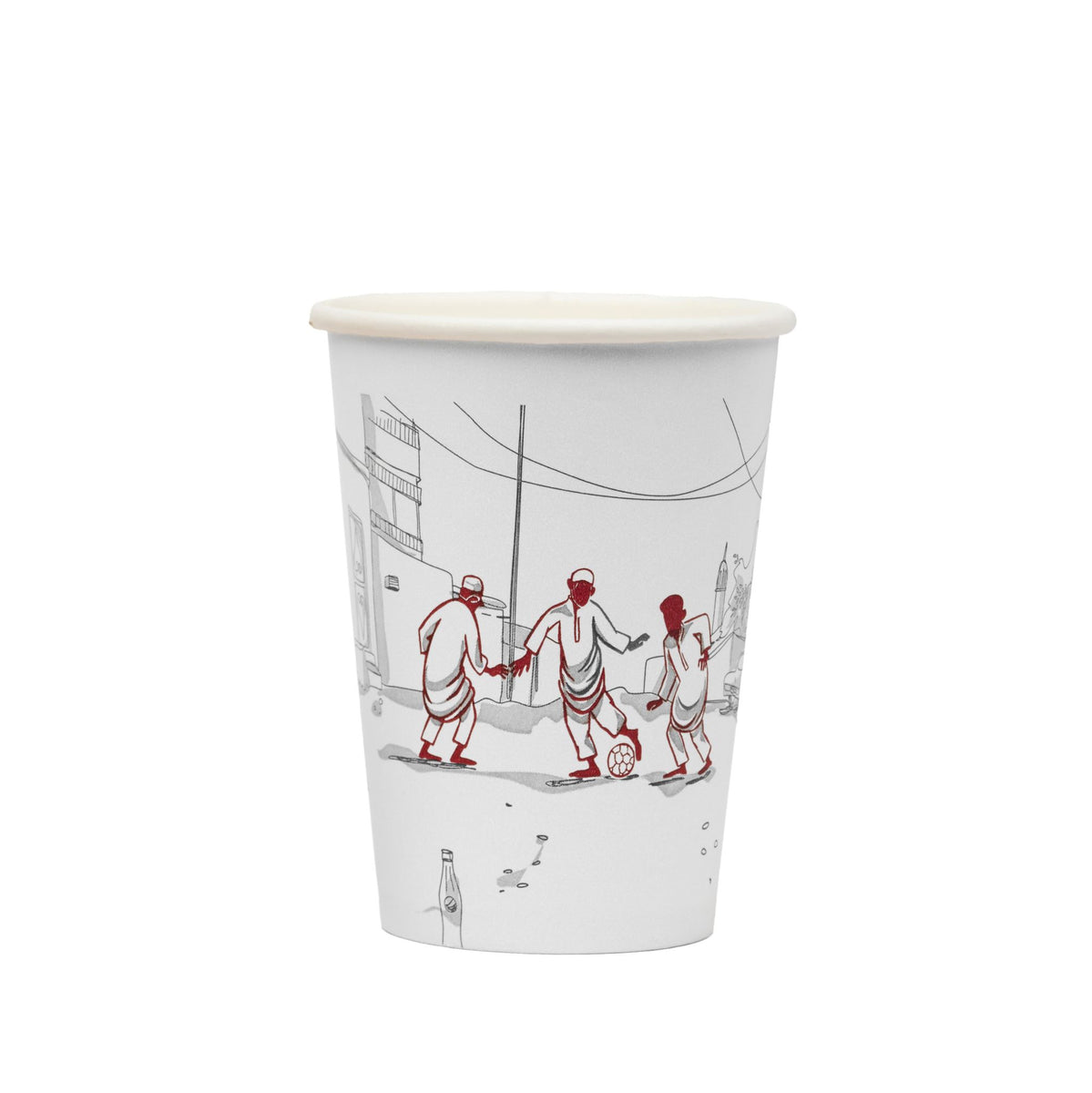 Designed Disposable Paper Cups -Football Qatar- Hot/Cold Drinks 25pcs ...